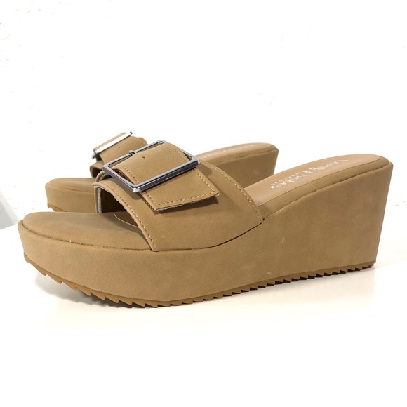 BAMBOO | Shoes | Comfy Soles By Bamboo Natural Sandal Wedges | Poshmark